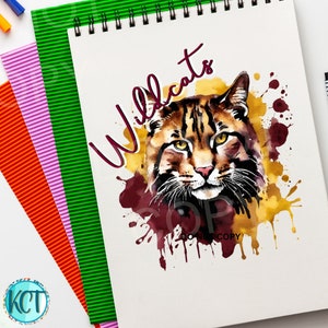 Wildcats Water Colored Mascot PNG, Wildcats School Spirit, Wildcats ...