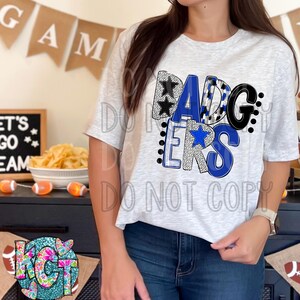 Badgers Stars and Dots Royal, Stars, Dots, Badgers, Mascot, Mascot DTF ...