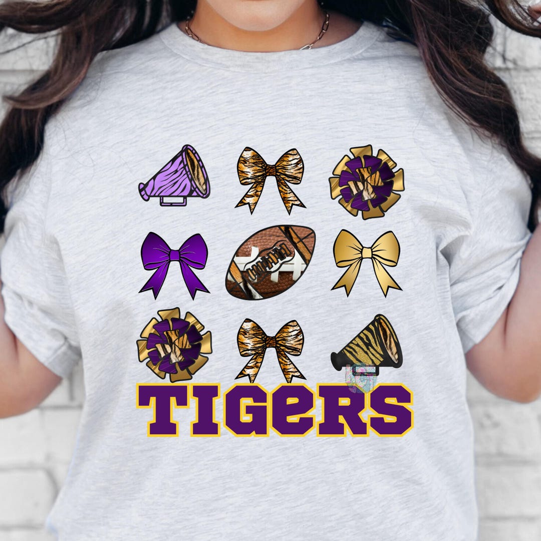 Tigers Cheer, Cheerleader, Cheer, Purple, Gold, Tigers, Mascot, Mascot ...
