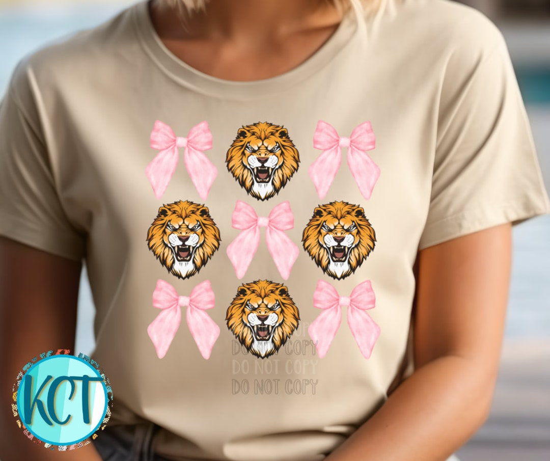 Coquette Bows and Lions DTF, DTF, Cute, Girly, Bow, Lions, Mascot ...