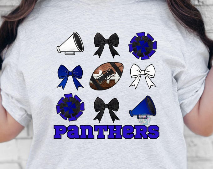 Red Panthers Football Hand Drawn Paw Print Mascot for Cheer and Heat ...