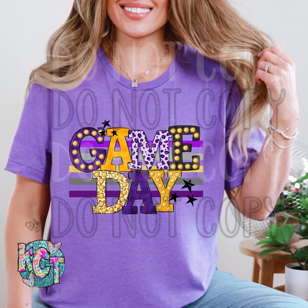 Game Day Marquee Purple DTF, Purple and Gold, School Spirit, - Etsy