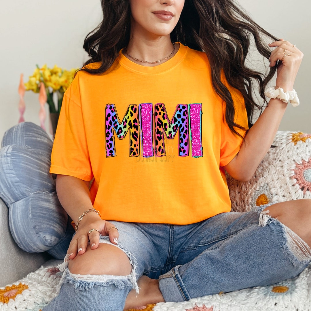 Mimi, Mimi Leopard, Multicolor Leopard, DTF, 90's Mimi, Rainbow ...