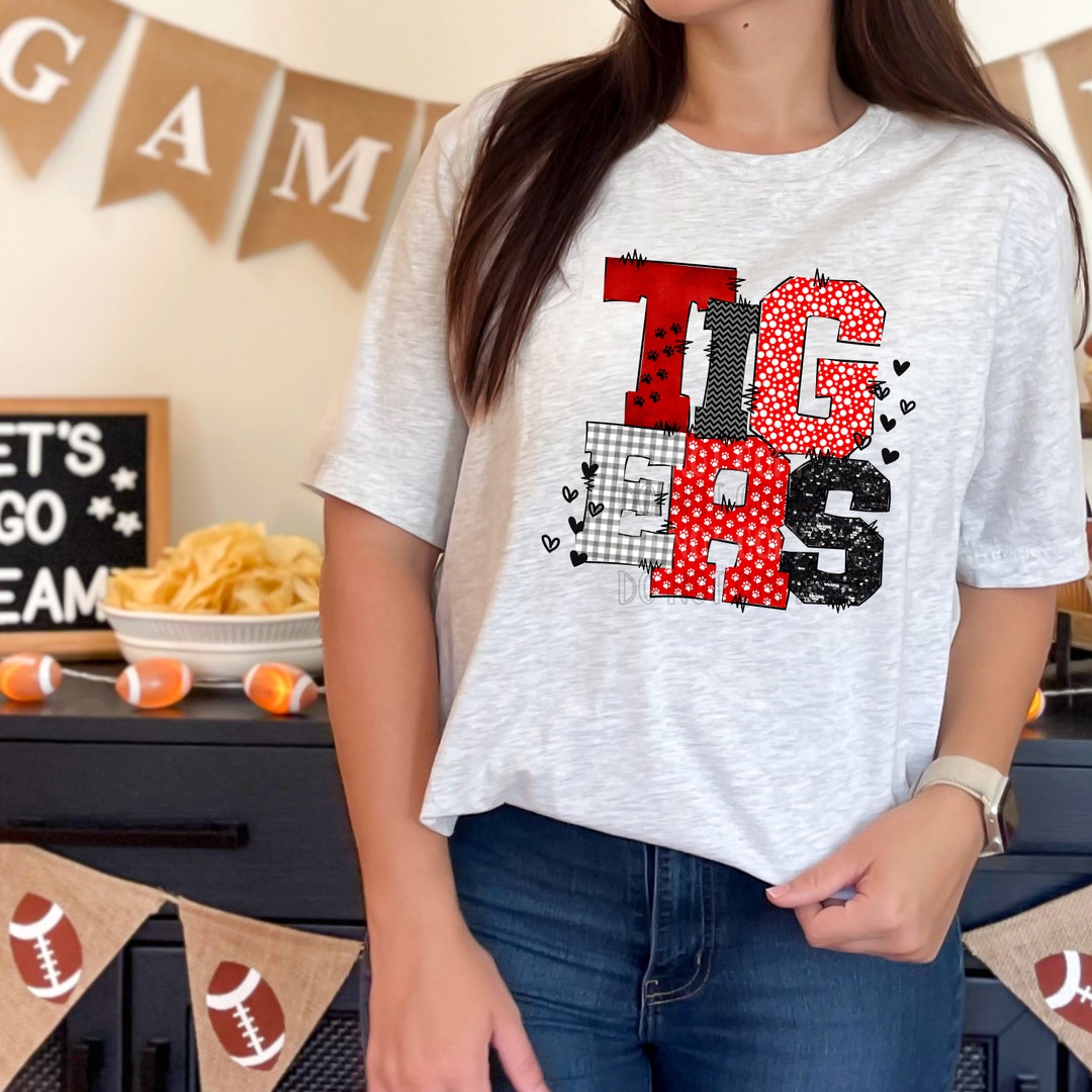 Doodle Mascot Varsity Tigers, Red, Varsity DTF, Tigers School Spirit ...