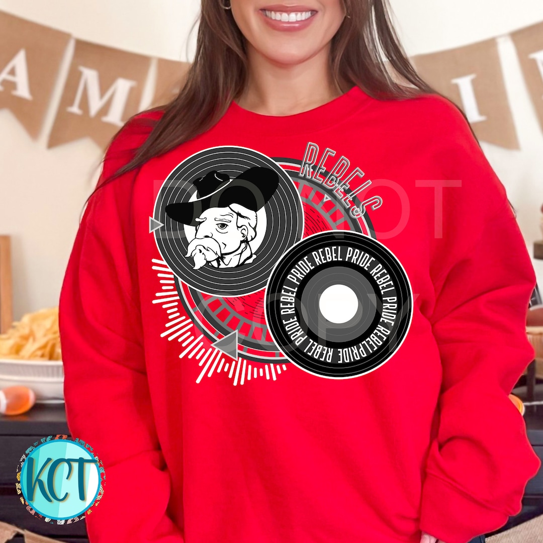 Rebel Record Disc Mascot Png, Rebel School Spirit, Rebel, Rebel Retro ...