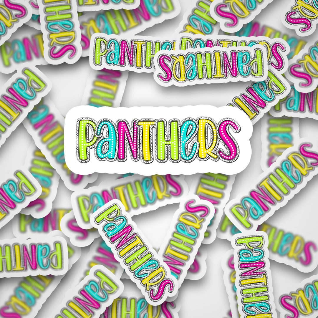 Panthers Polka Dot Die Cut Sticker, Mascot Sticker, Panthers, Die Cut ...