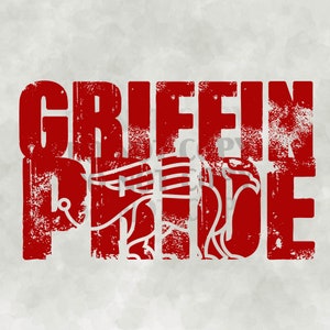 Griffins Mascot PNG, Griffin Pride Red Distressed PNG, Griffins Mascot ...