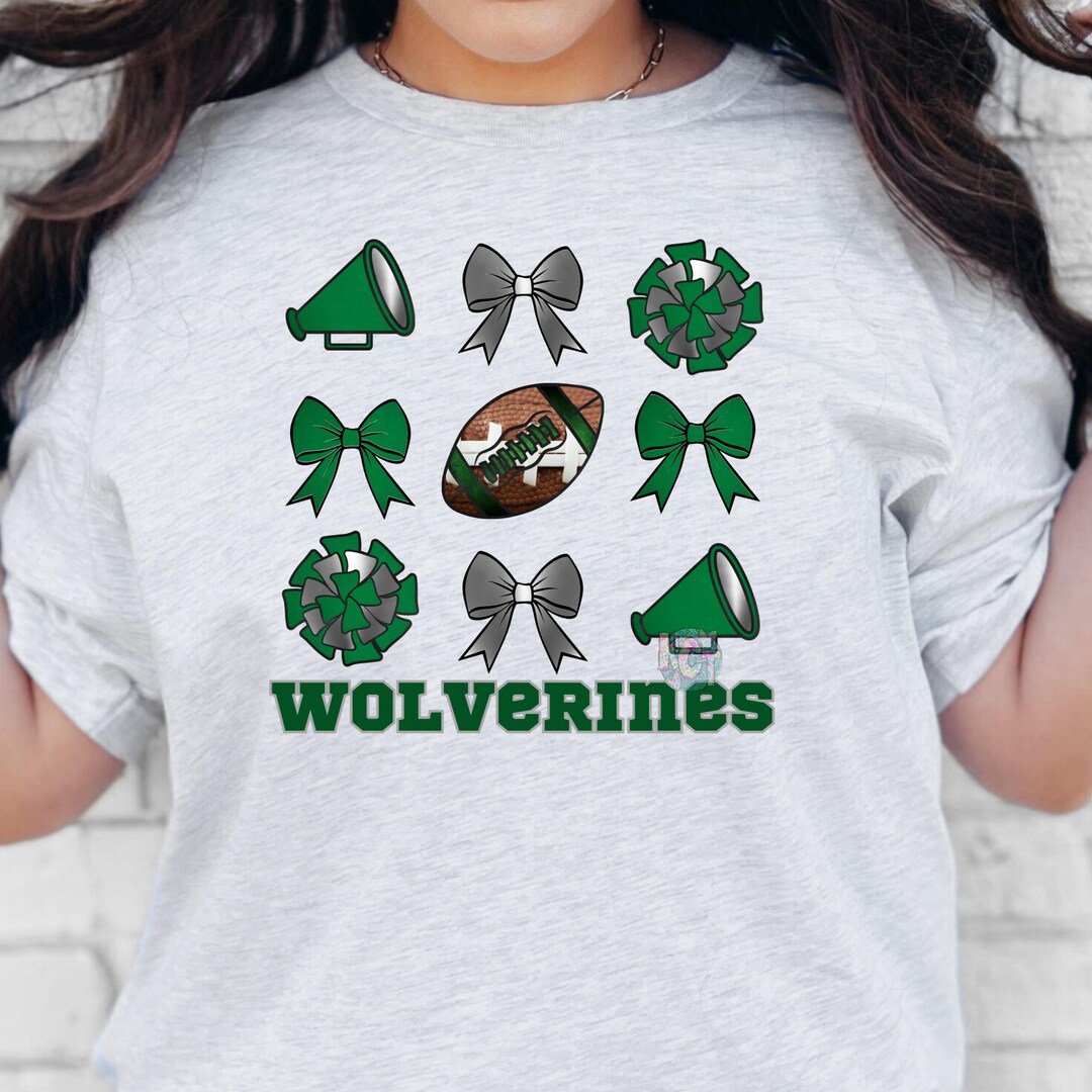 Wolverines Cheer, Cheerleader, Cheer, Green, Wolverines, Mascot, Mascot ...