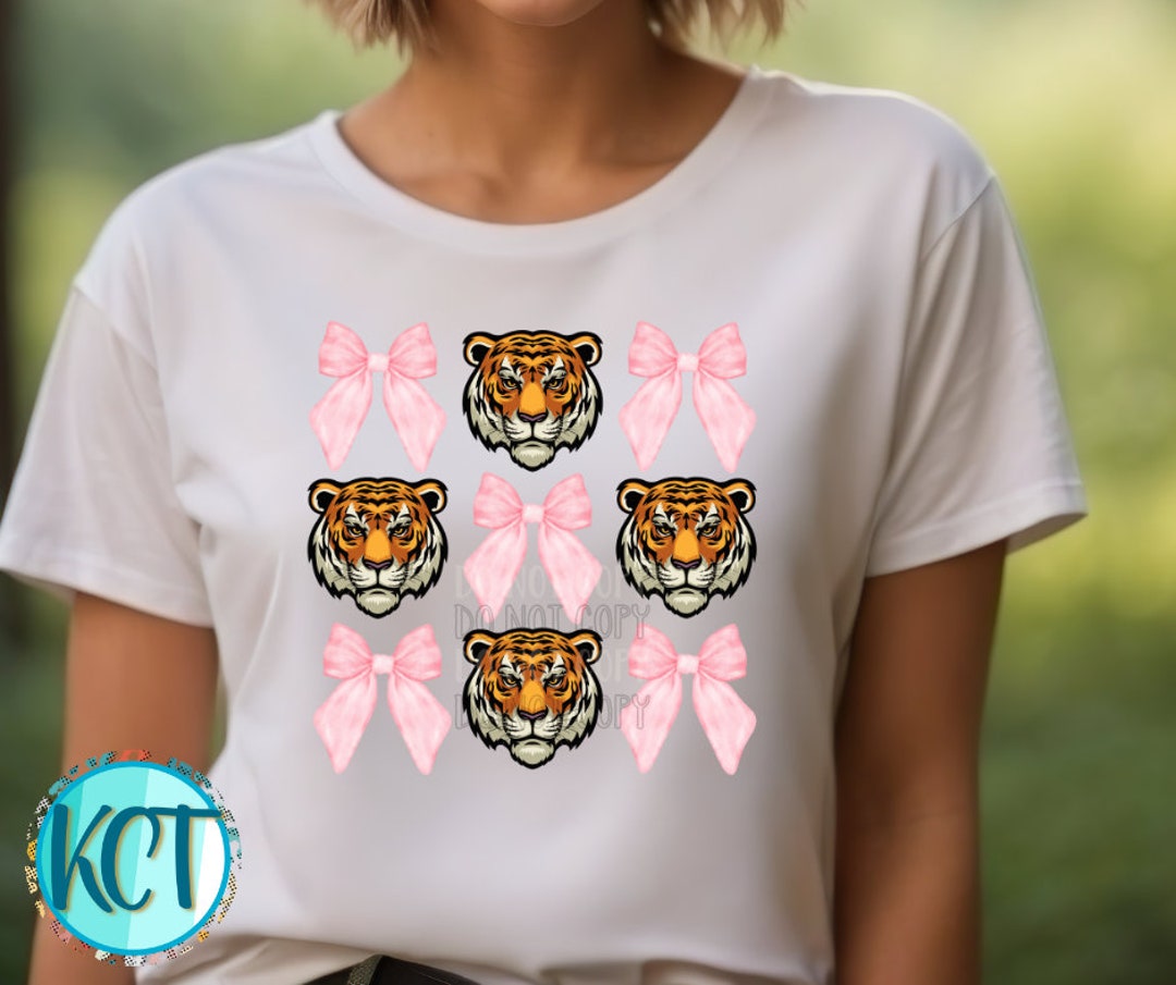 Coquette Bows and Tigers Png, PNG, Cute, Girly, Bow, Tigers, Mascot ...