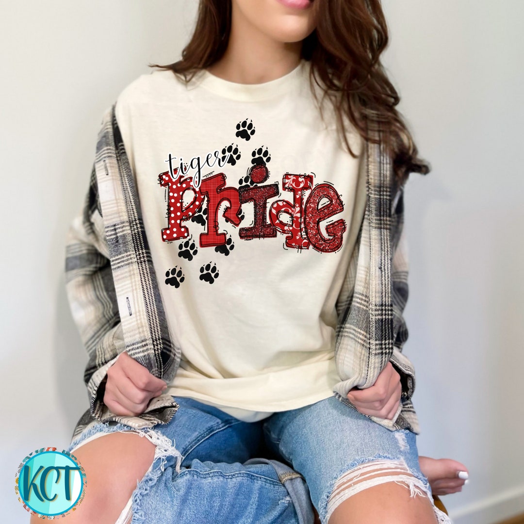 Tiger Pride Red Mascot DTF, Tigers School Spirit, Tigers, Tiger Pride ...