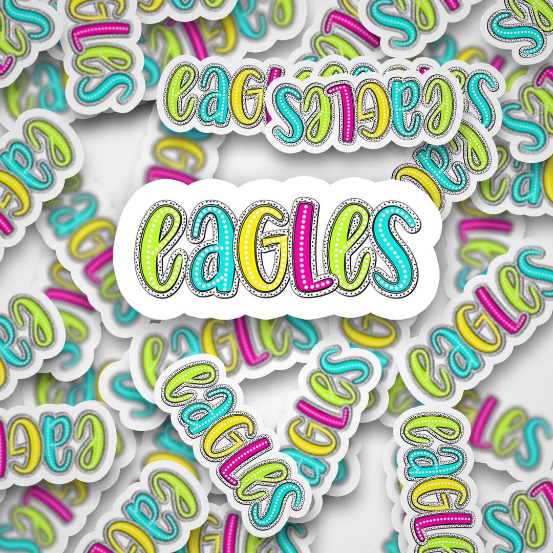 Eagles Polka Dot Die Cut Sticker, Mascot Sticker, Eagles, Die Cut ...