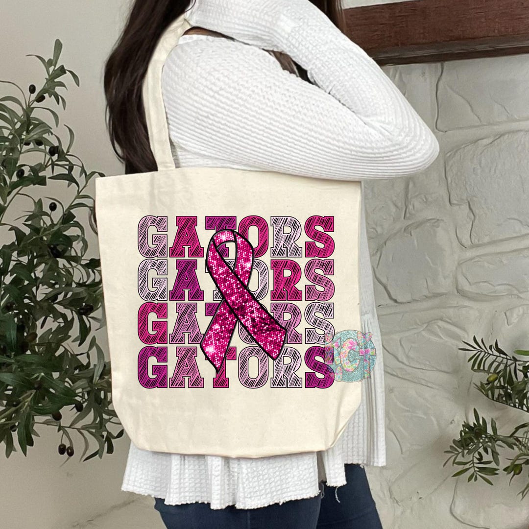 Gators Breast Cancer Mascot DTF, Gators School Spirit, Gators, Breast ...