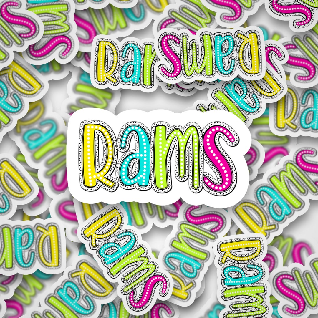 Rams Polka Dot Die Cut Sticker, Mascot Sticker, Rams, Die Cut, Rams ...