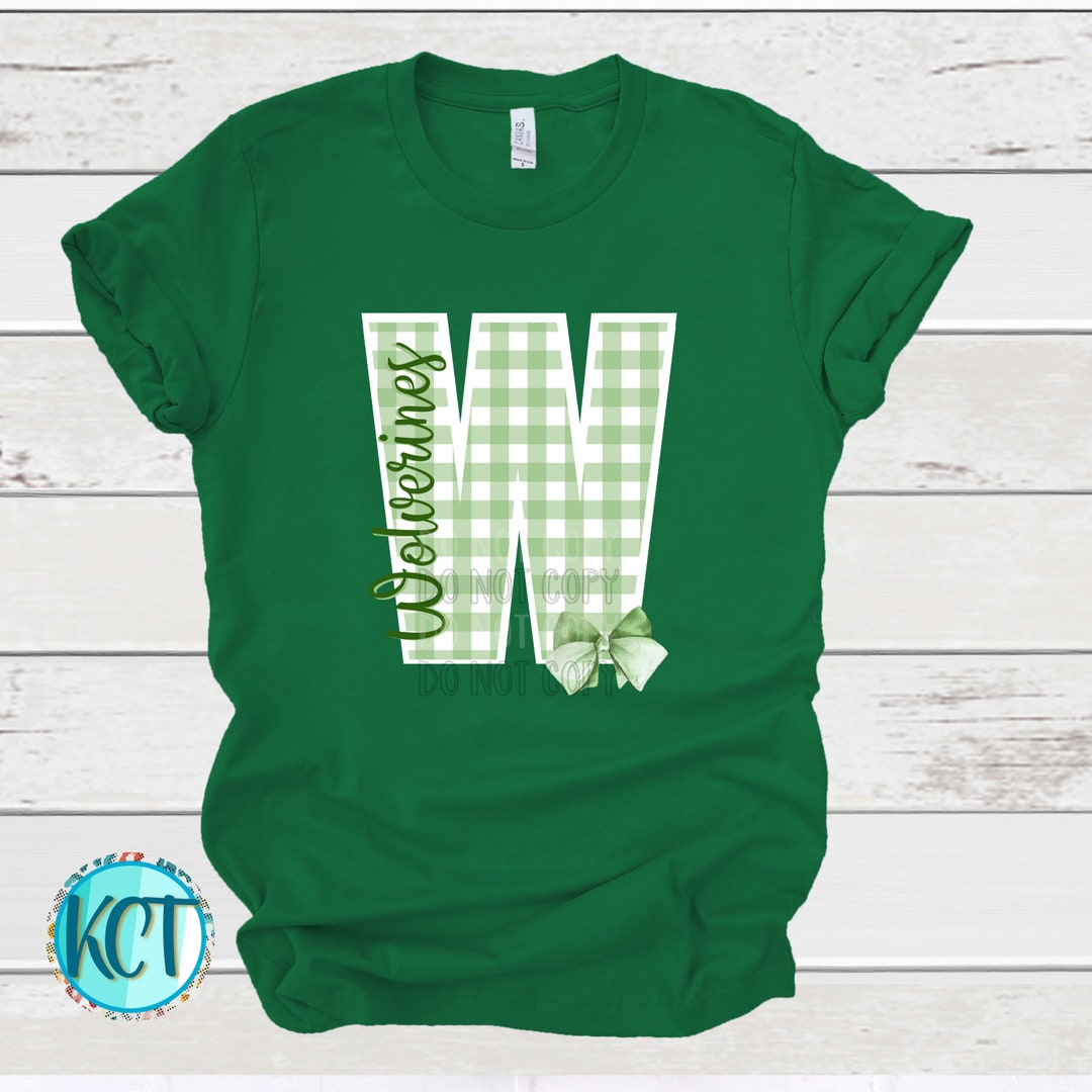 Wolverines. Wolverines Mascot, School, Mascot, DTF, Wolverines Gingham ...