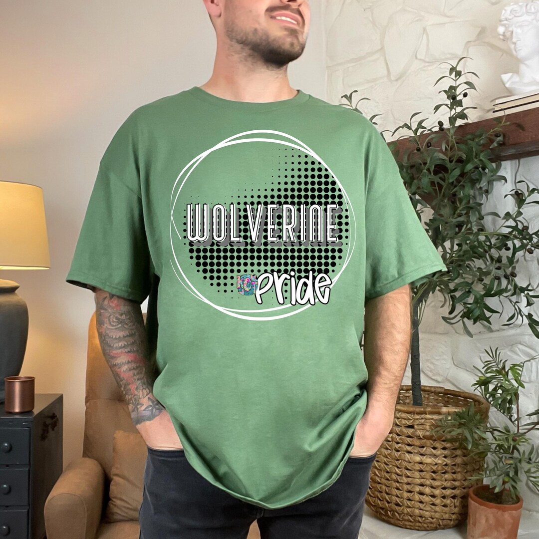 Wolverine Pride Halftone Circle DTF, Wolverines School Spirit ...