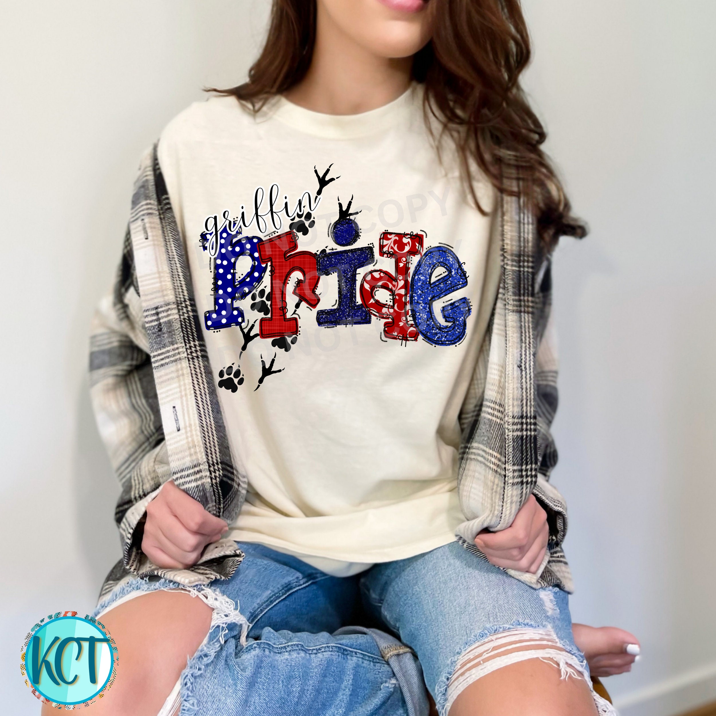 Griffin Pride Red and Blue Png, Griffins School Spirit, Griffin Mascot ...