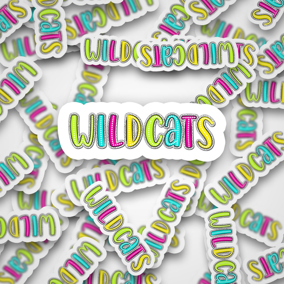 Wildcats Polka Dot Die Cut Sticker, Mascot Sticker, Wildcats, Die Cut ...