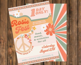 Flower Power Invitations - Etsy