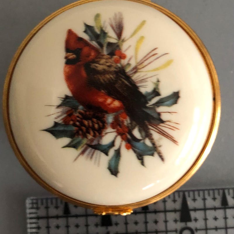 Cardinal Porcelain Box - Etsy