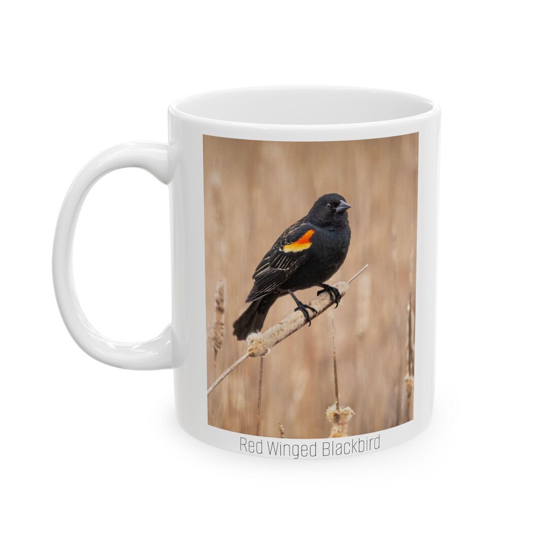 Ceramic Red Winged Blackbird Coffee/tea Mug 11oz - Etsy