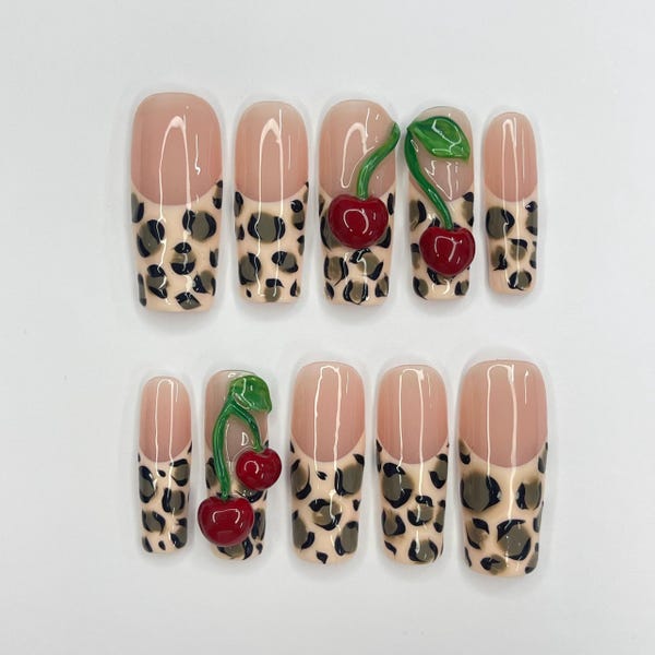 Leopard Print Nails - Etsy