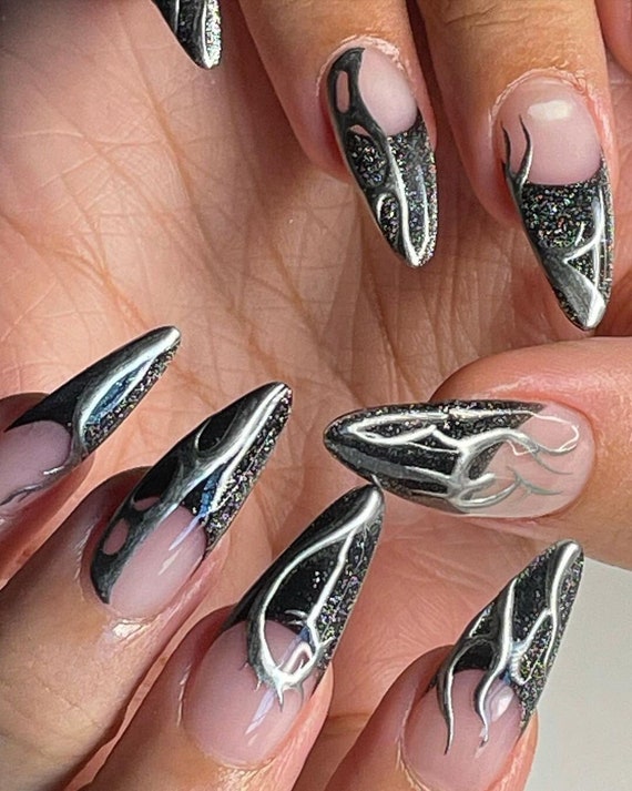 Black Metallic Nails