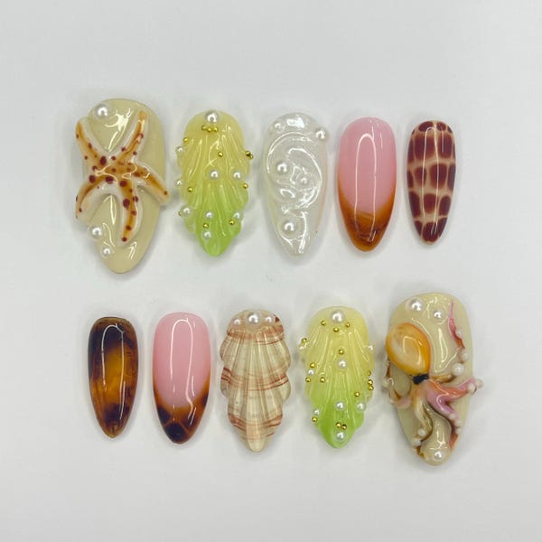 Octopus Nails - Etsy