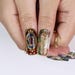 Vitrella Stained Glass Press-on Nails – 3D Gold Details, Floral Accents ...
