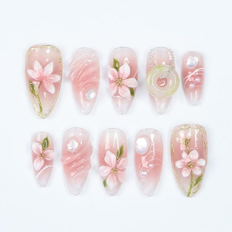 Acrylic Nail Rings Green - Etsy