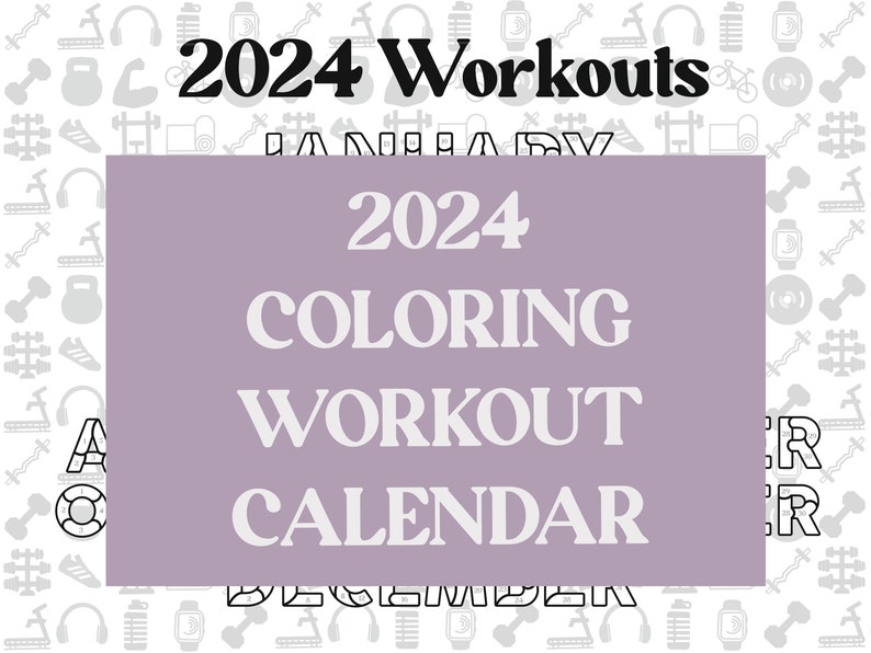 2024 Coloring Workout Calendar - Etsy
