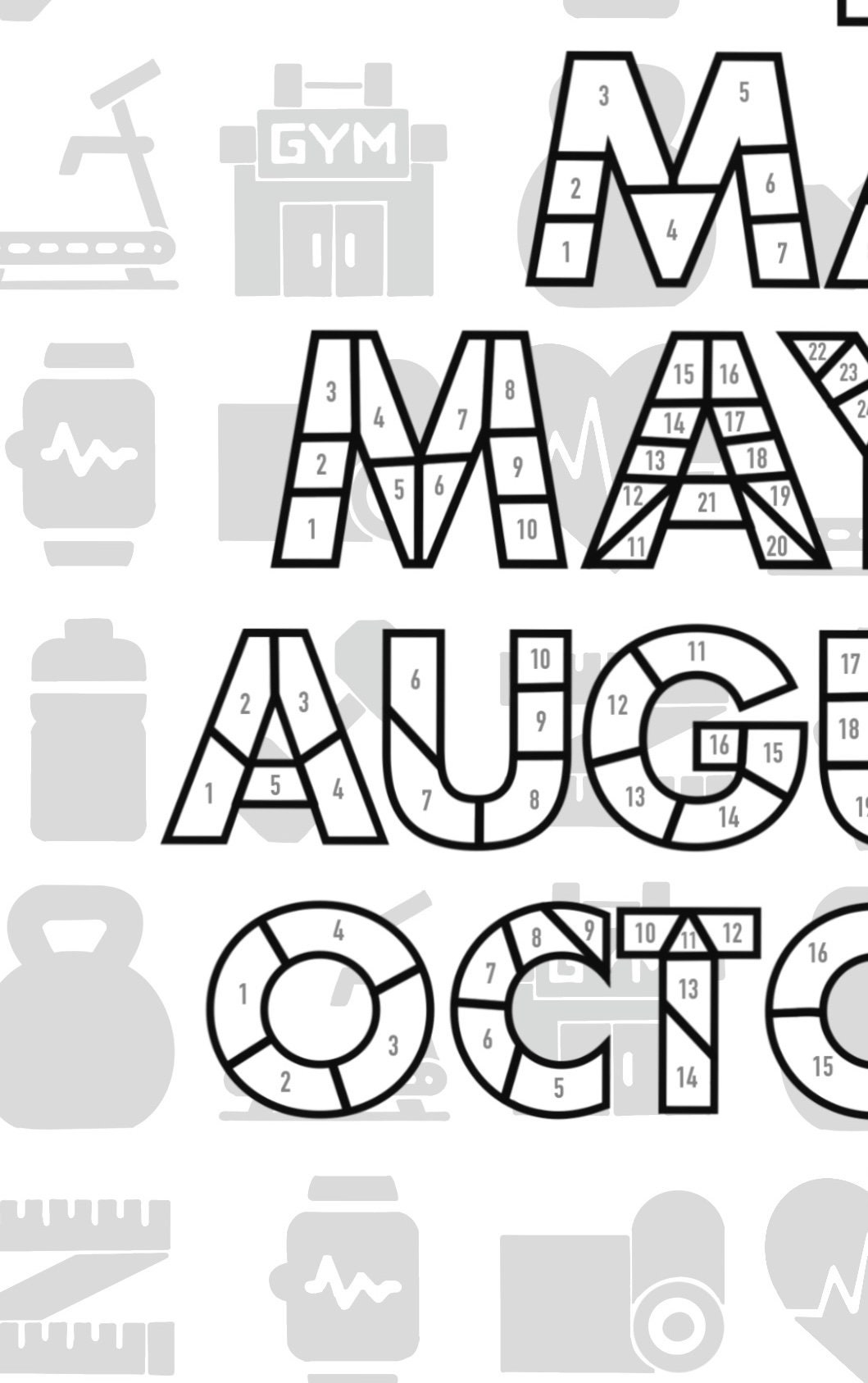 2022 Coloring Workout Calendar - Etsy