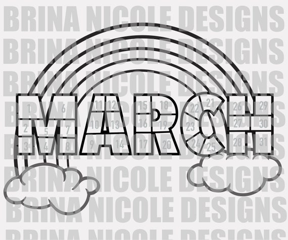 March Coloring Workout Calendar | Etsy