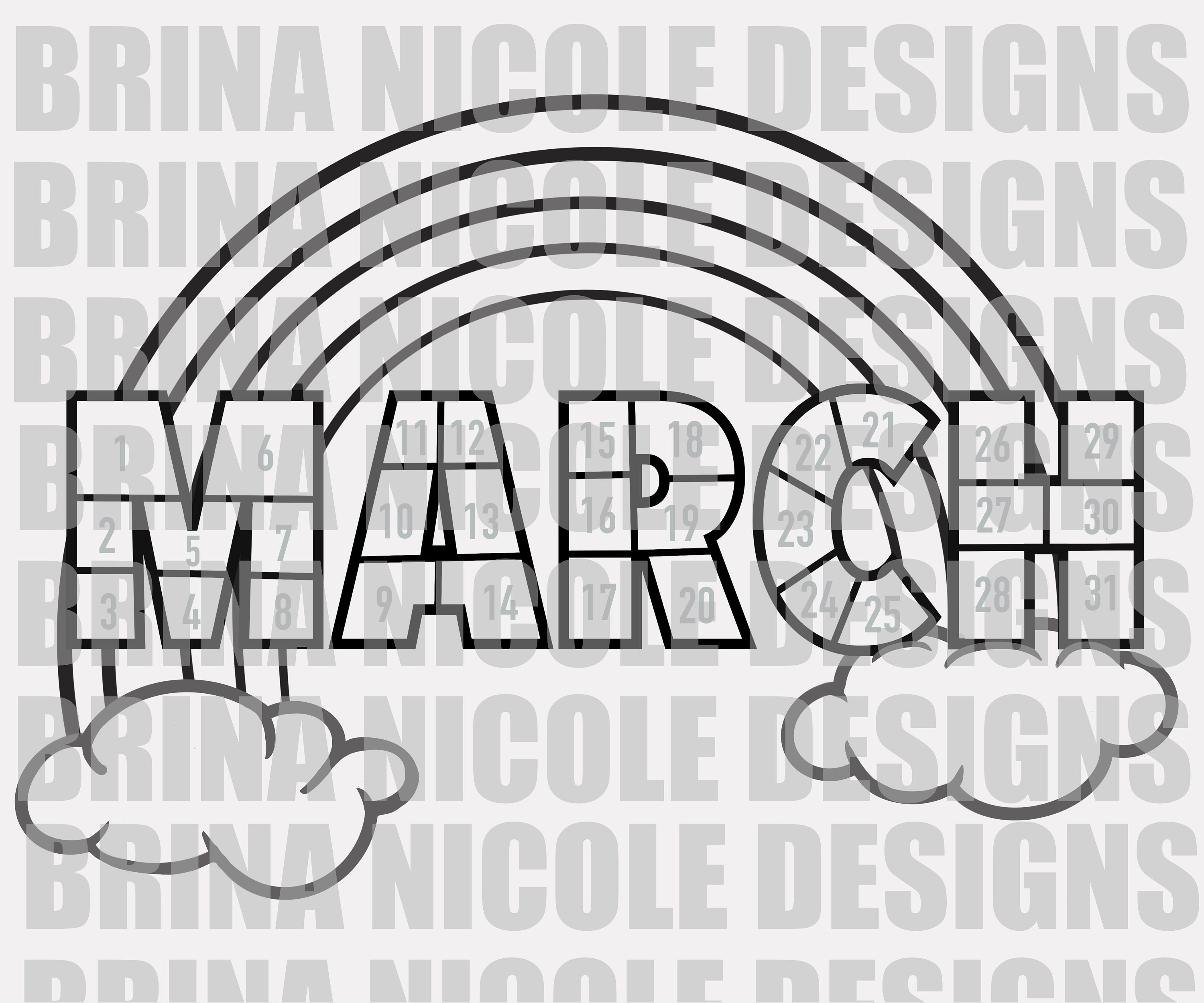 March Clip Art Black And White