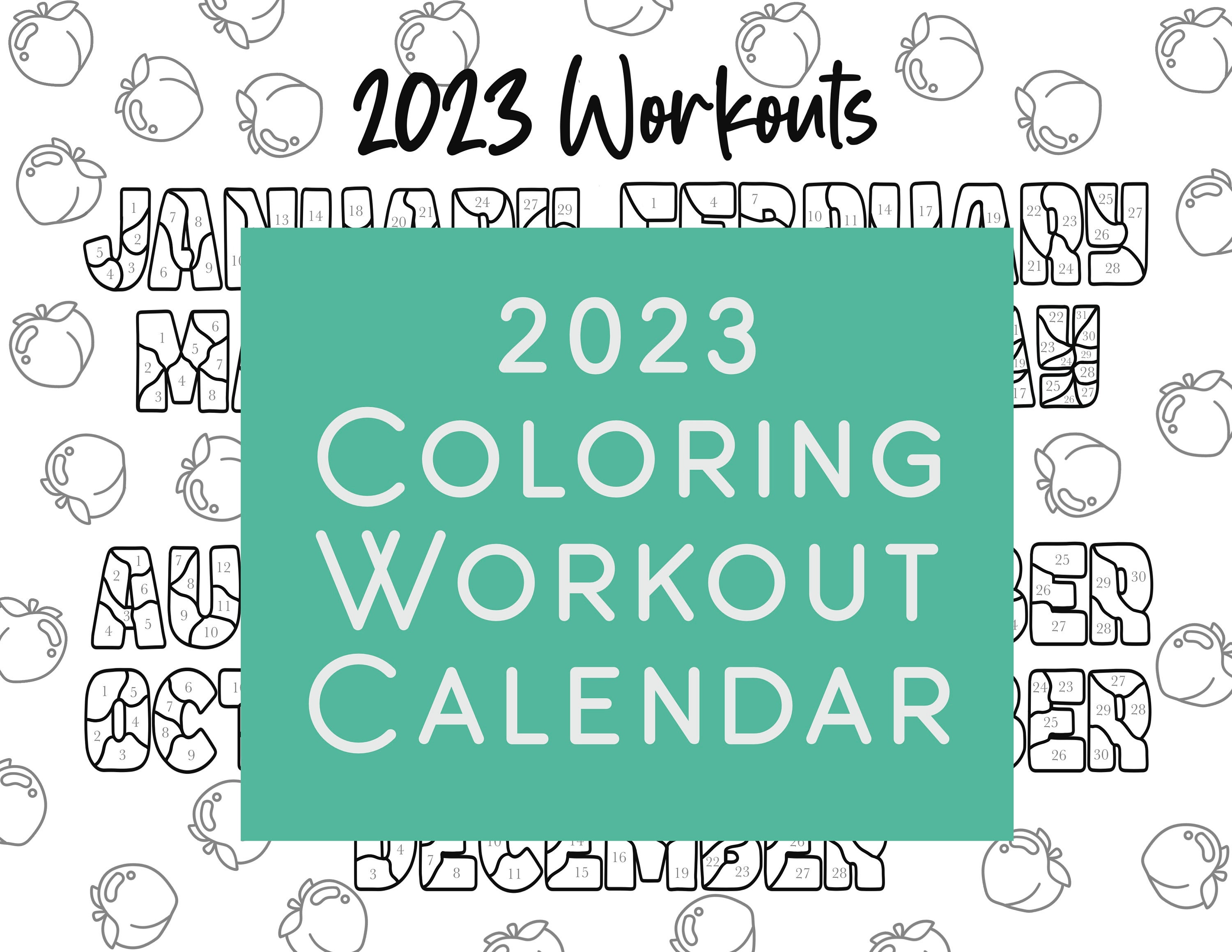 2023 Coloring Workout Calendar Peaches - Etsy