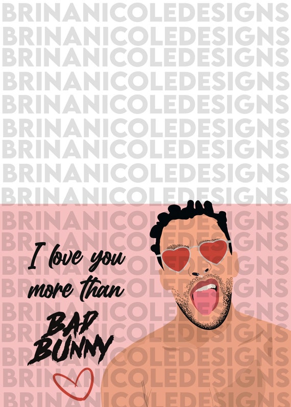 Bad Bunny Valentines Day Card Digital Download | Etsy