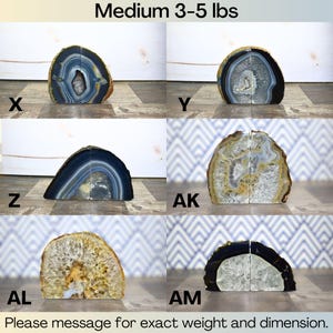 Natural Agate Geode Book Ends 2 to 9 Lbs Brazilian Agate Bookends Pair ...