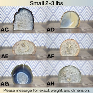 Natural Agate Geode Book Ends 2 to 9 Lbs Brazilian Agate Bookends Pair ...