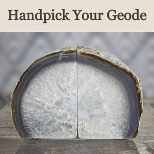 Natural Agate Geode Book Ends - 2 to 9 Lbs - Brazilian Agate Crystal ...
