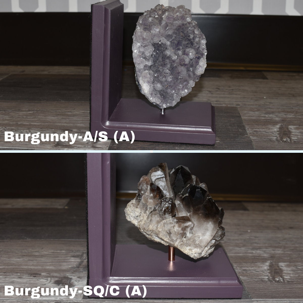 Amethyst Bookends Smoky Quartz Book Ends Geode Wooden Bookend Boho ...