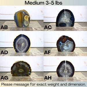 Natural Agate Geode Book Ends - 2 to 9 Lbs - Brazilian Agate Crystal ...