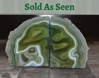 Agate Bookends Natural Stone Book Display Boho Decor Warm - Etsy