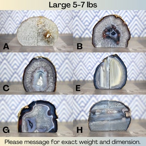 Natural Agate Geode Book Ends 2 to 9 Lbs Brazilian Agate Bookends Pair ...