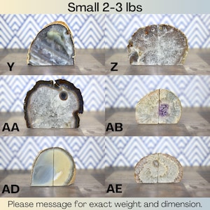 Natural Agate Geode Book Ends 2 to 9 Lbs Brazilian Agate Bookends Pair ...