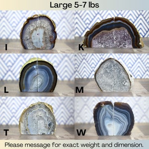 Natural Agate Geode Book Ends 2 to 9 Lbs Brazilian Agate Bookends Pair ...