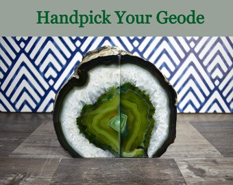 Brazilian Agate Geode Bookends - Etsy