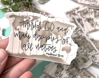 Go Make Disciples Sticker, Christian Vinyl Art, Matthew 28:19 Decal ...