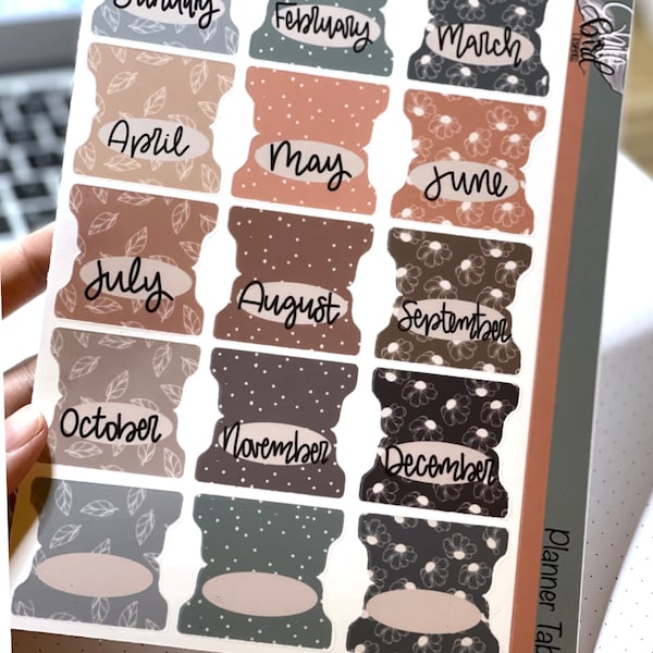 Month Sticker Tabs - Etsy