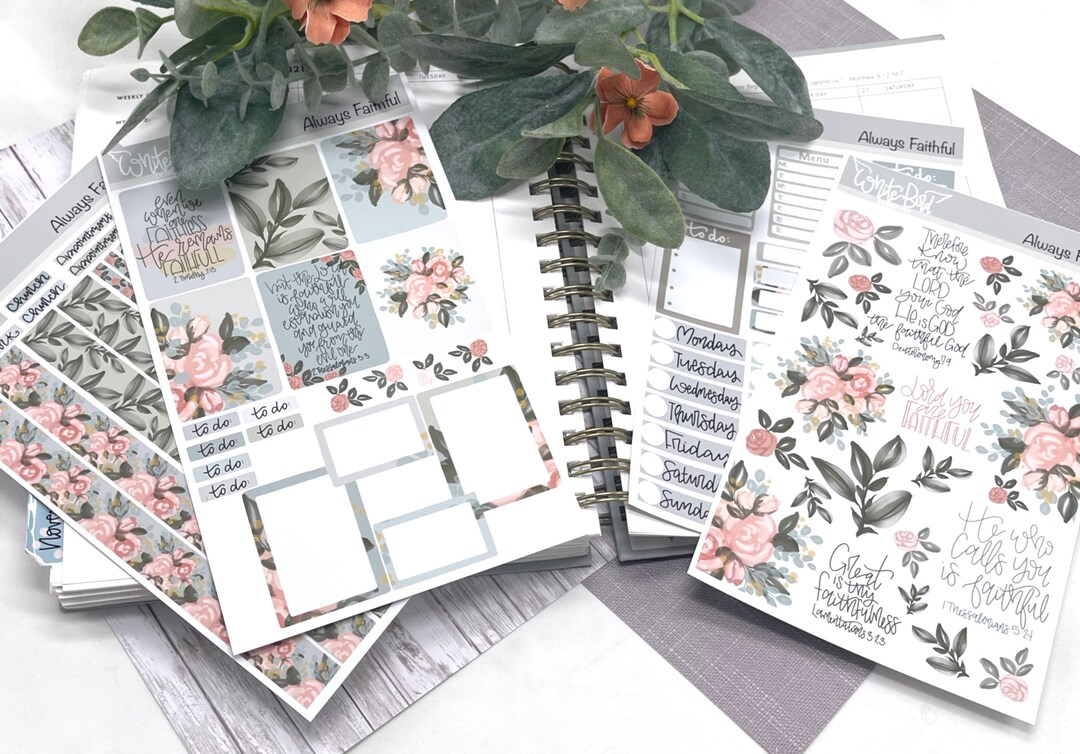 Always Faithful Christian Planner Stickers: Floral Bible Journaling - Etsy