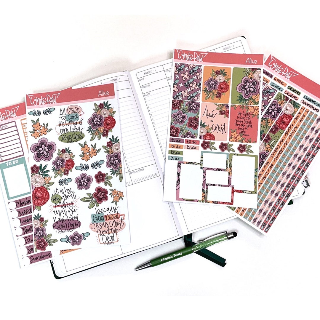 Alive Theme Christian Planner Stickers: Bible Journaling, Faith ...