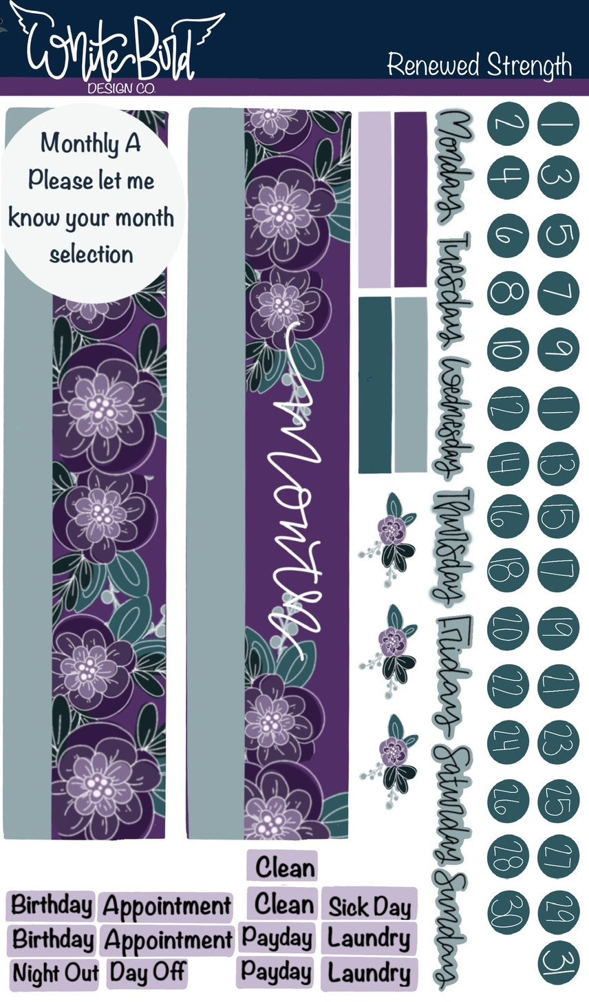Renewed Strength Sticker Sheets: Christian Planner Stickers - Etsy
